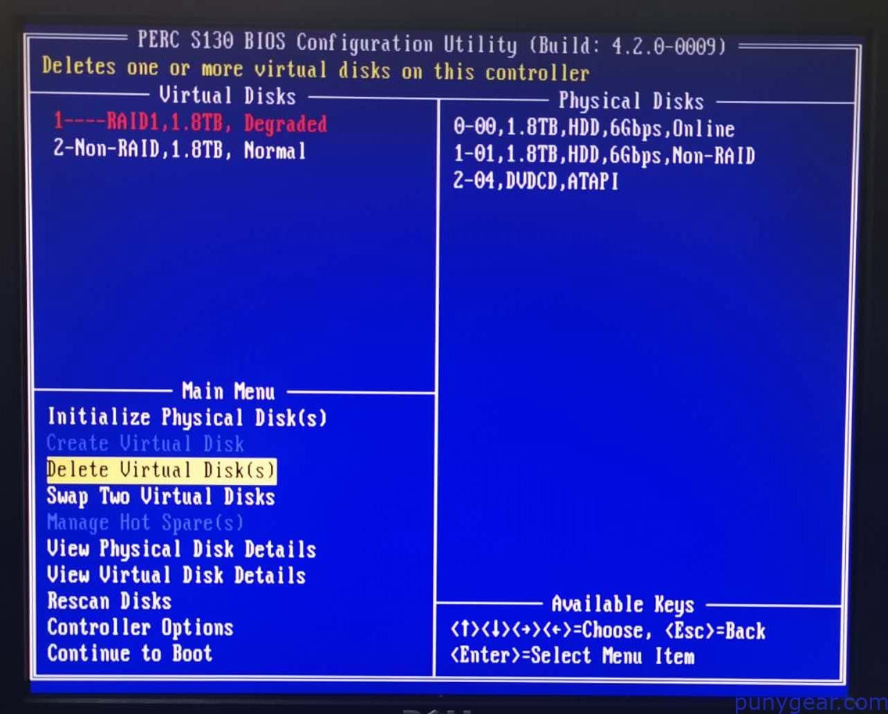 Dell PERC S130 Raid1 硬盘更换 - PunyGear