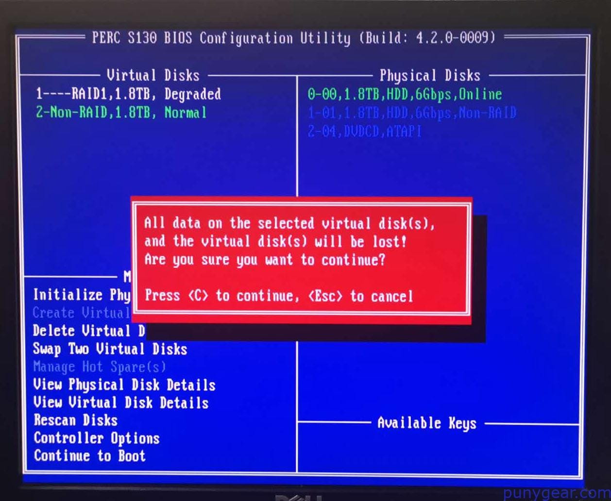Dell PERC S130 Raid1 硬盘更换 - PunyGear